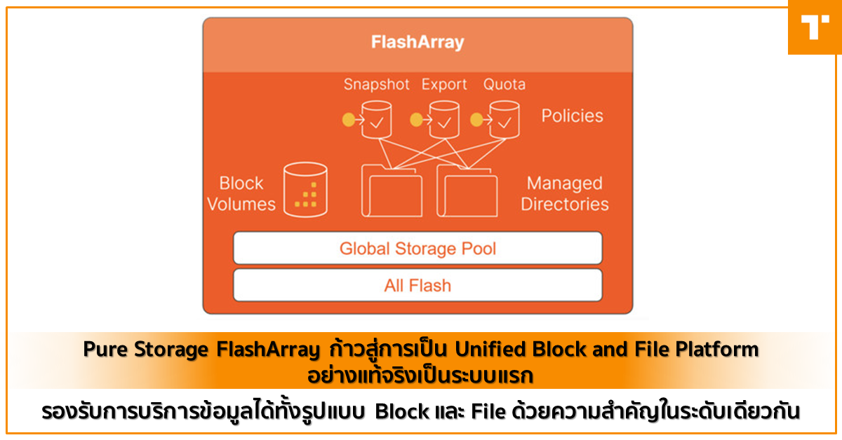 Pure Storage FlashArray ก้าวสู่การเป็น Unified Block and File Platform อย่างแท้จริงเป็นระบบแรก ...